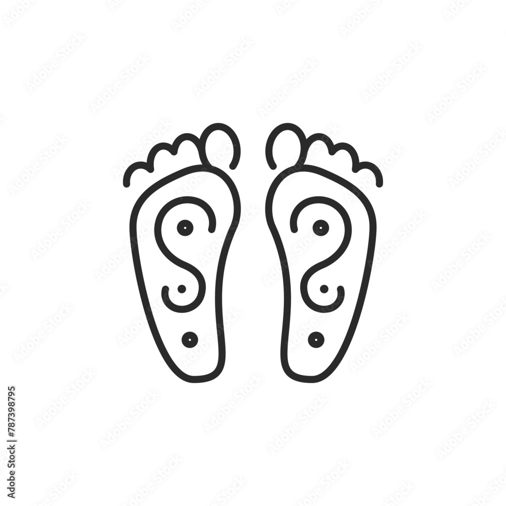 Reflexology foot map icon. Illustrates the specific areas on the feet ...