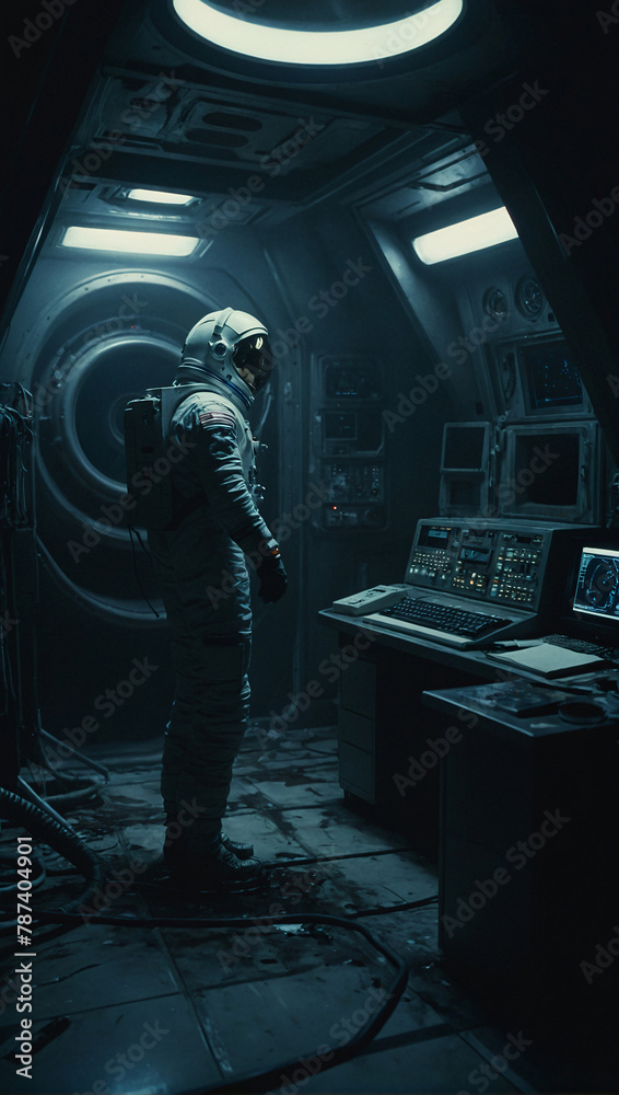 a poster for the space shuttle shows a man in an astronaut suit and a ...