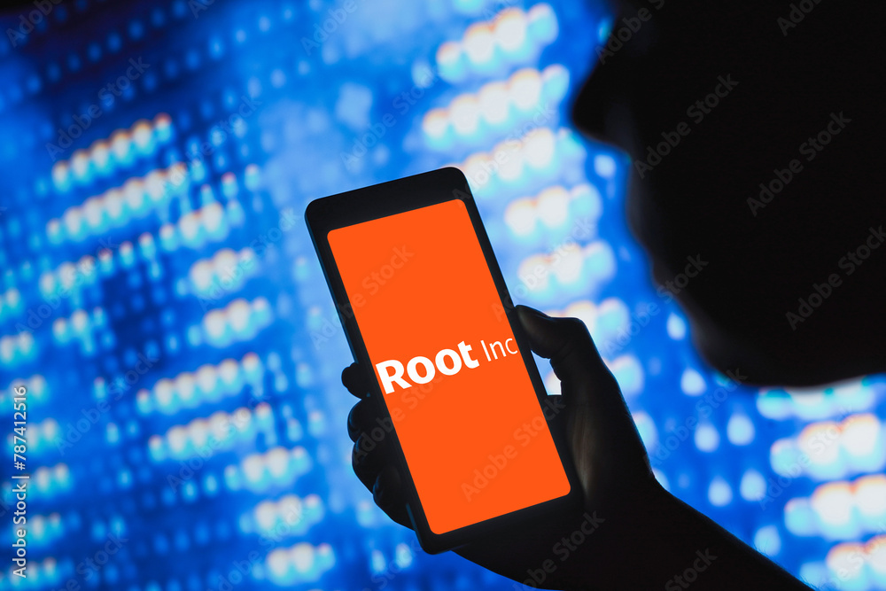 April 17, 2024, Brazil. In this photo illustration, the Root Inc. logo ...