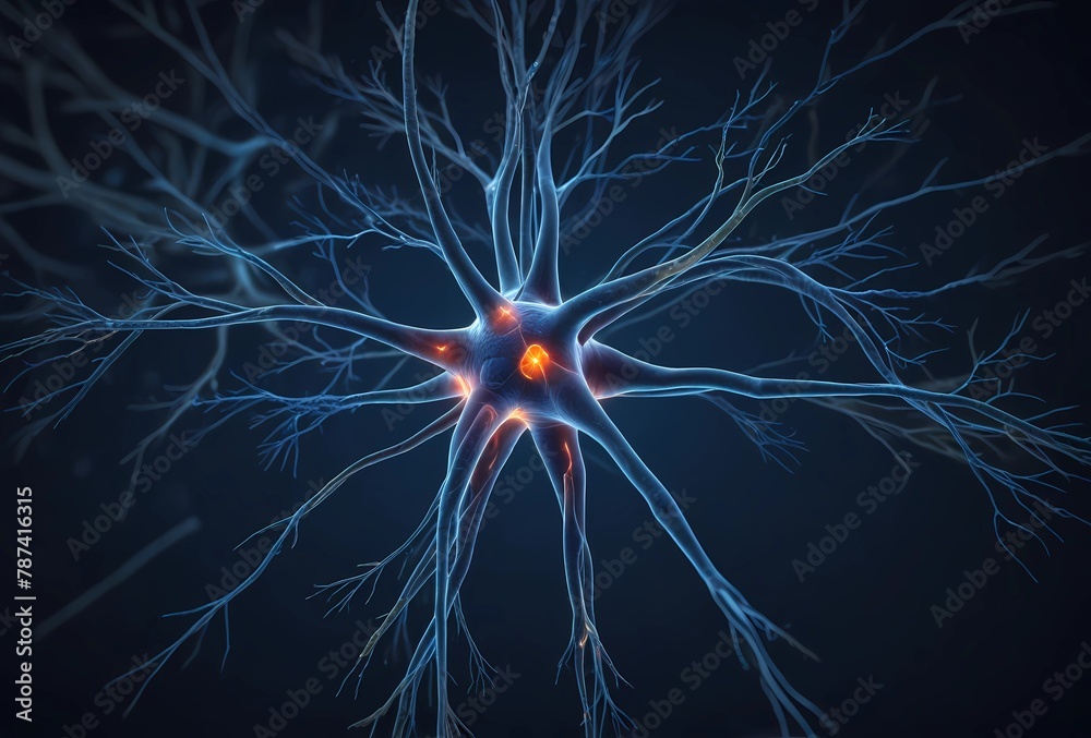 3d rendered illustration of neurotransmitters run in nerve cells and ...