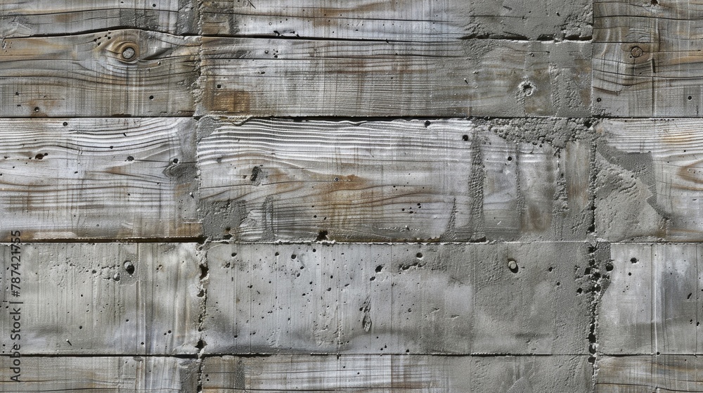 seamless texture of board-formed concrete with distinct wood grain ...