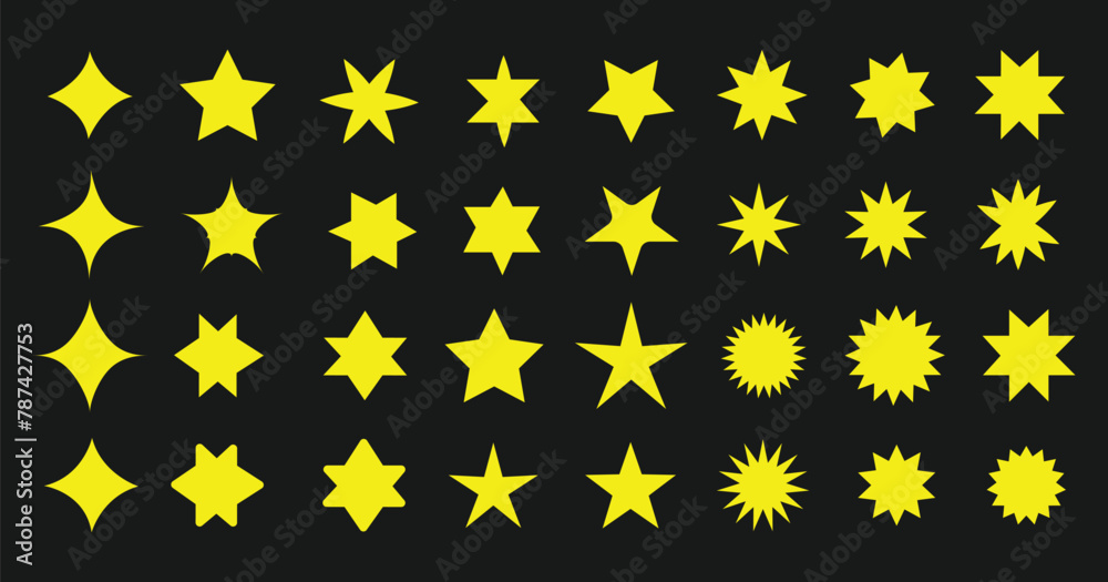 twinkle star, Minimalist silhouette stars icon, twinkle star shape ...