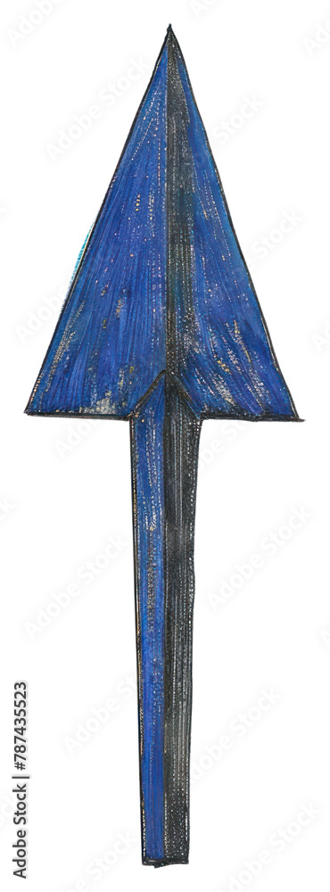 PNG Blue arrow symbol that has the appearance of hand drawing arrowhead ...