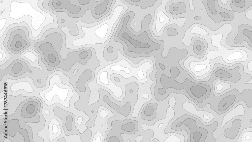 Gray outline topographic contour map abstract tech motion graphic ...
