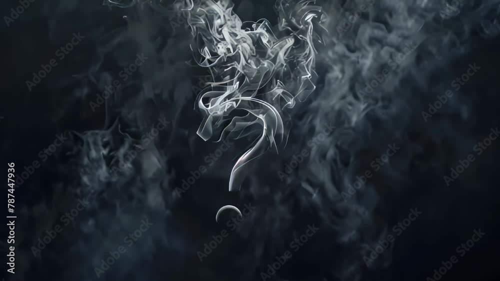 Vidéo Stock The question mark formed by smoke on a dark background ...