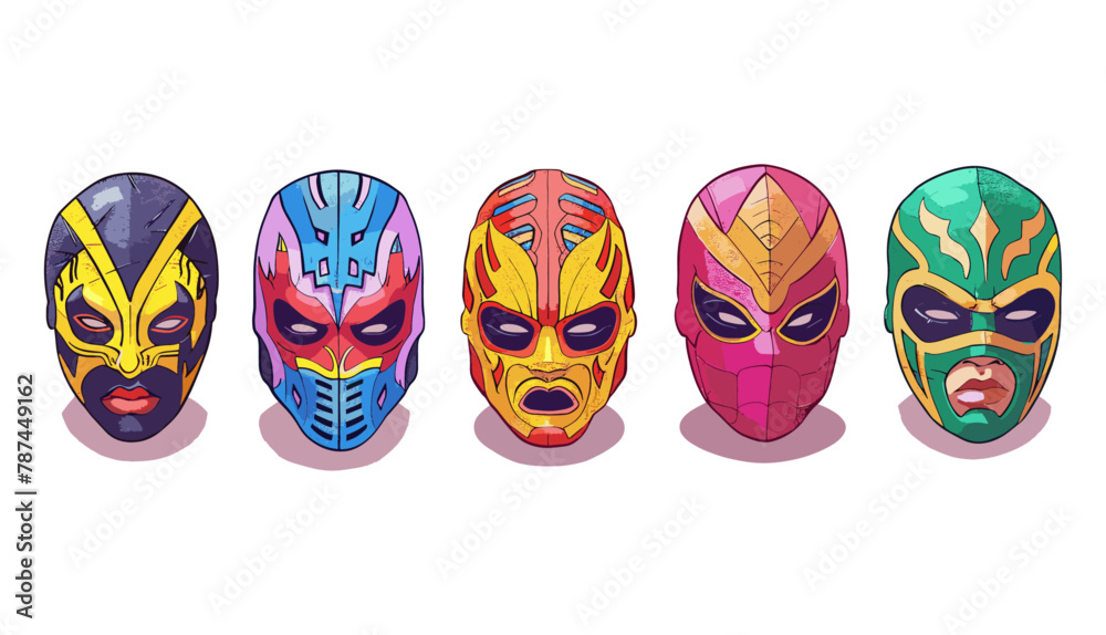 Hand drawn modern Vector illustration. Traditional Mexican wrestling ...