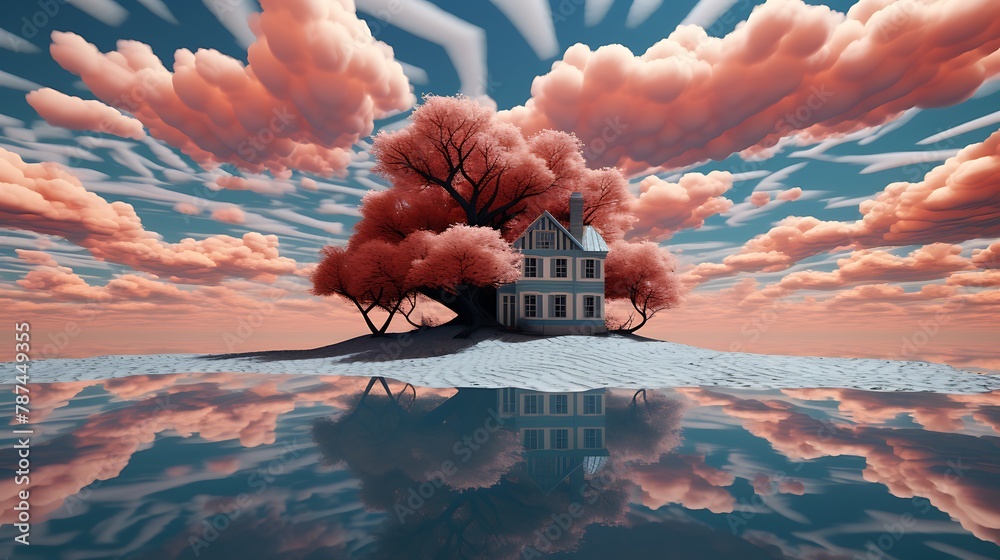 an image of a house that serves as a canvas for AI artists to optical ...