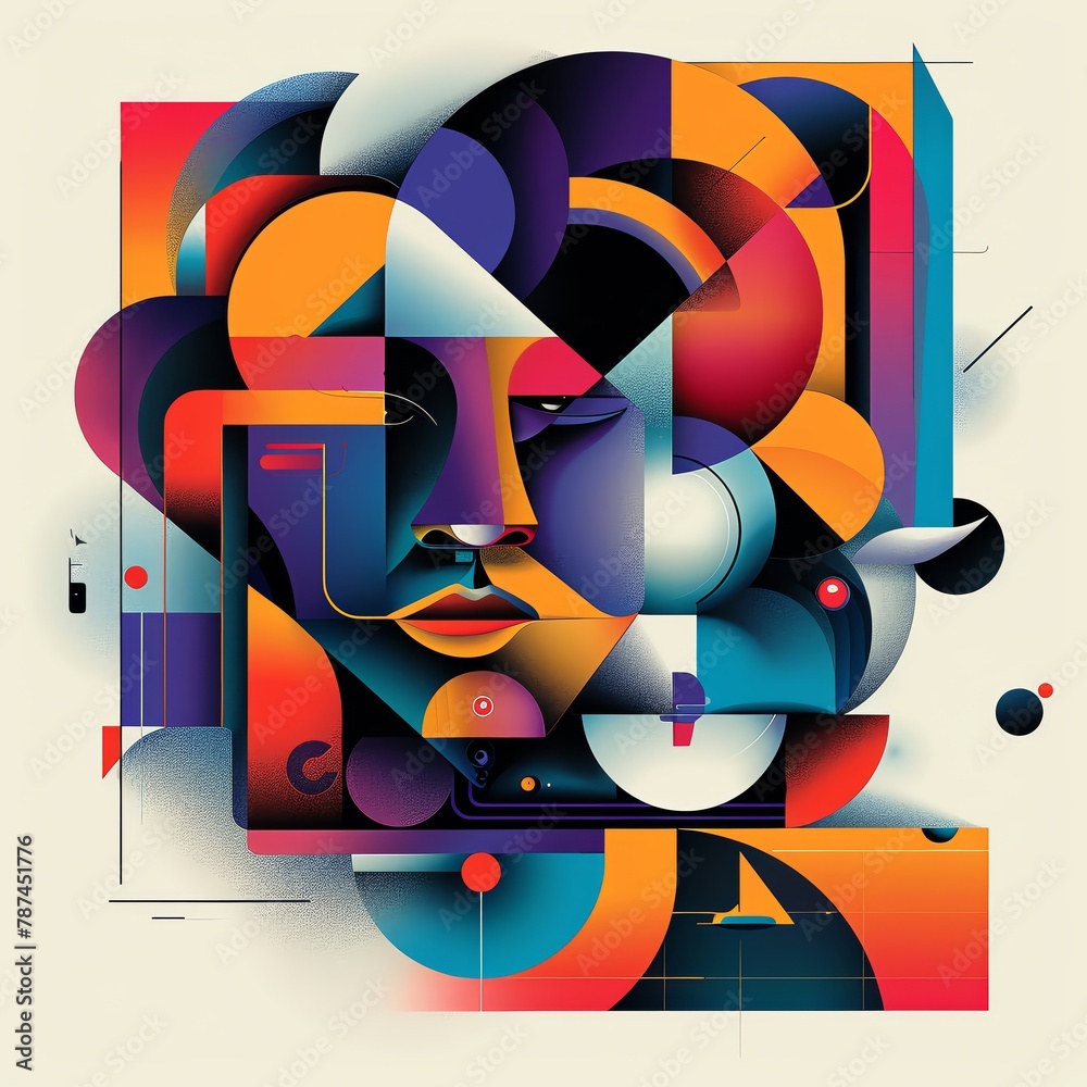 Craft a vector art piece showcasing geometric shapes morphing into ...
