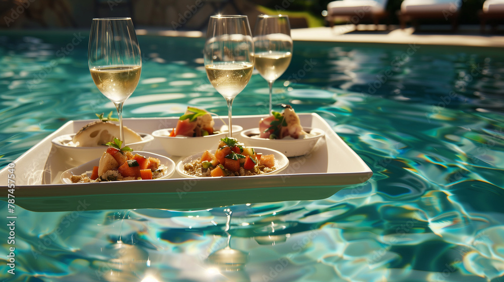 Sip and Soak, Wine Relaxing in the Pool's Serenity,Poolside Pleasure ...