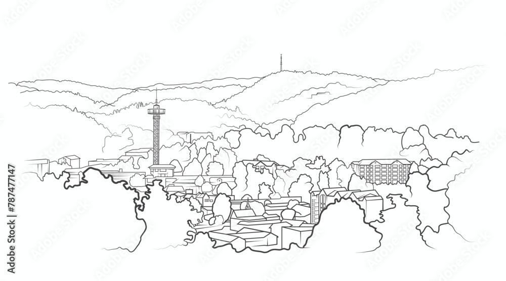 Gatlinburg, Tennessee illustrated as a vector line art graphic Stock ...