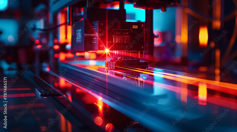 A semiconductor laser module emitting a bright light beam, used in ...