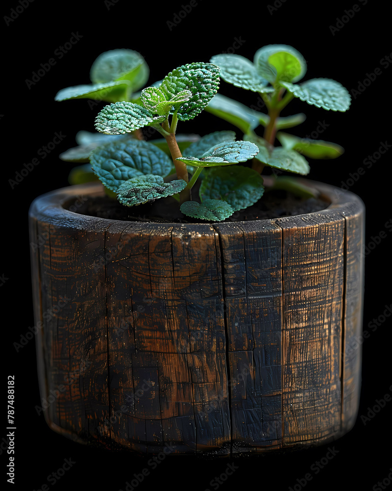 Vibrant Tattoo-Style Euro Coin Plant in Dark Green and Aquamarine ...