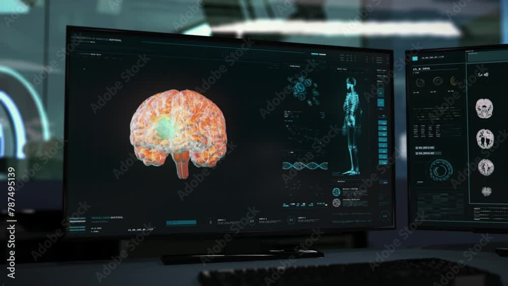 Modern Diagnostic X-ray System Scans Inside Human Head For Brain ...