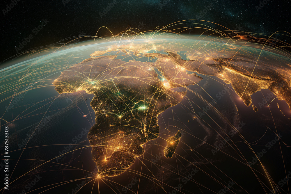 A stunning view of Earth from orbit, with continents connected by ...