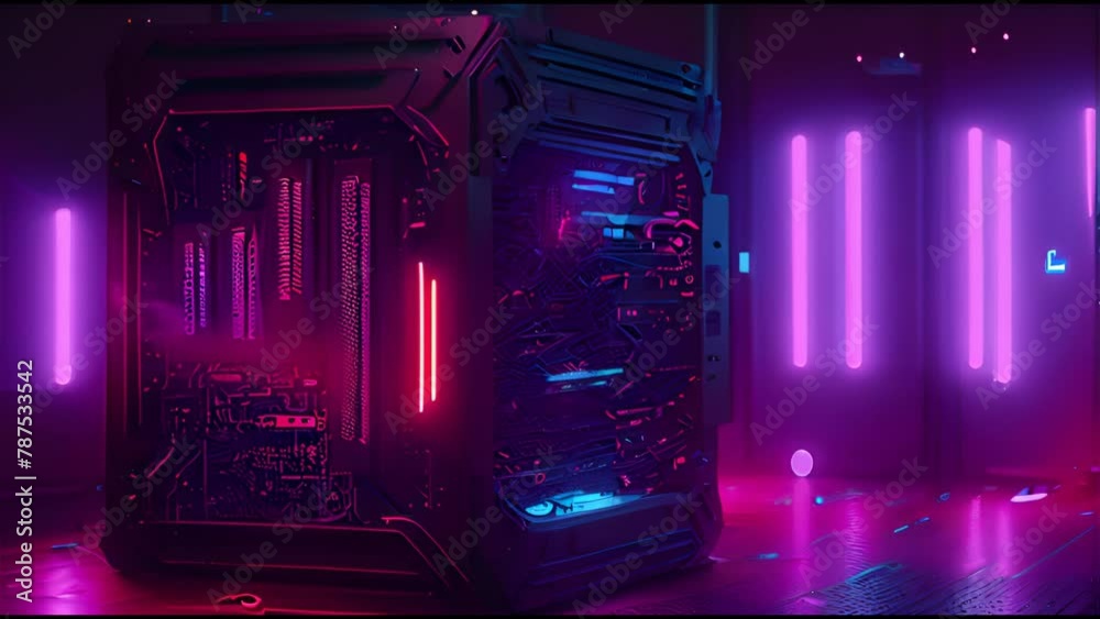 Server racks in computer network security server room data center ...