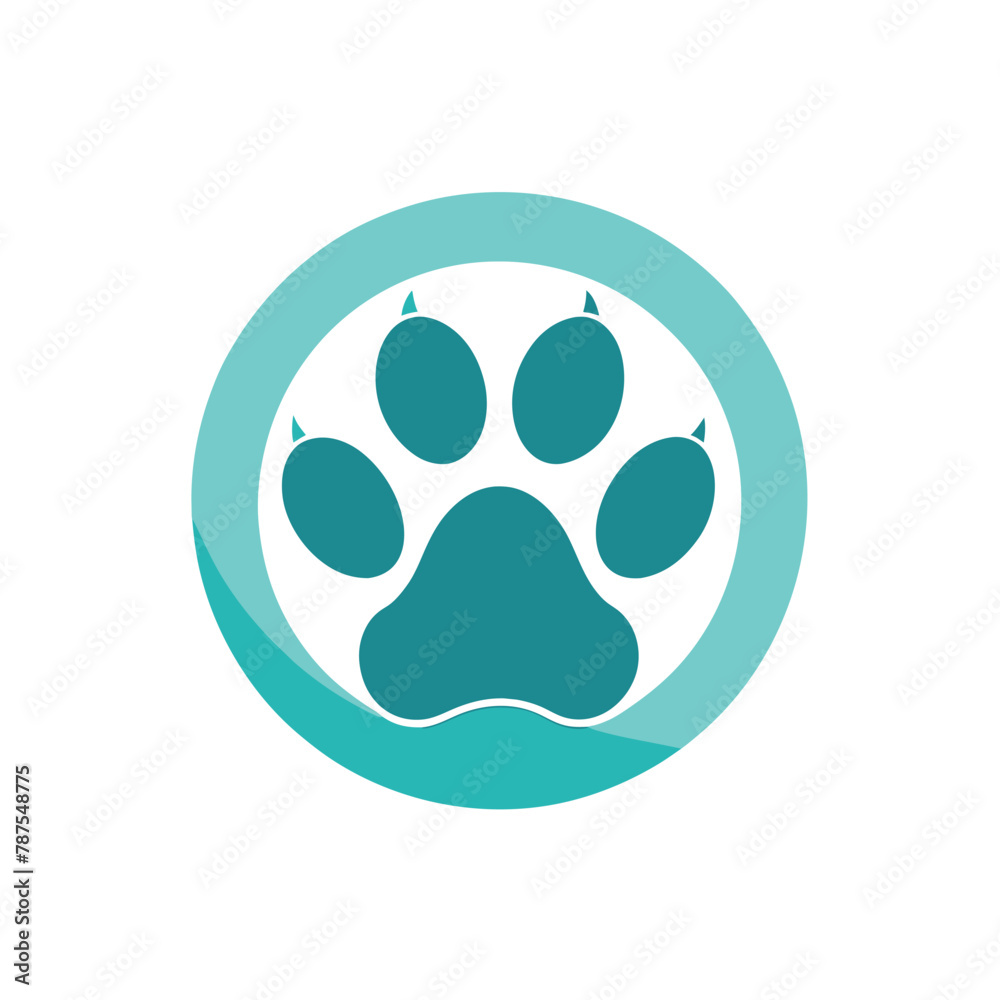 A dogs paw creating a circle shape with a long shadow on the ground ...