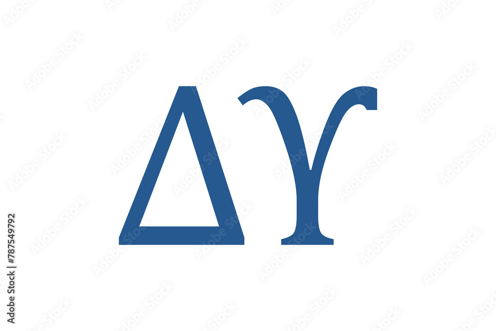 Delta Upsilon greek letter, ΔΥ greek letters Stock Vector | Adobe Stock