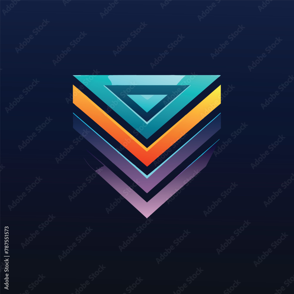 A minimalist geometric logo design featuring subtle gradients and ...