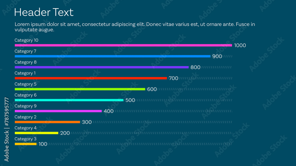 Horizontal Bar Chart for Design and Data Visualization Design and Slide ...