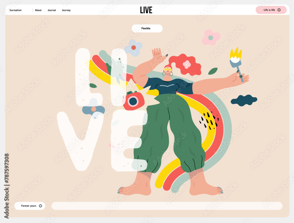 Life Unframed: Photo rainbow -modern flat vector concept illustration ...