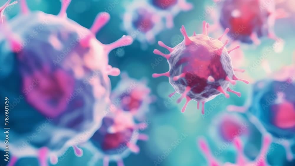 An upclose image of immune cells constantly patrolling the body to ...