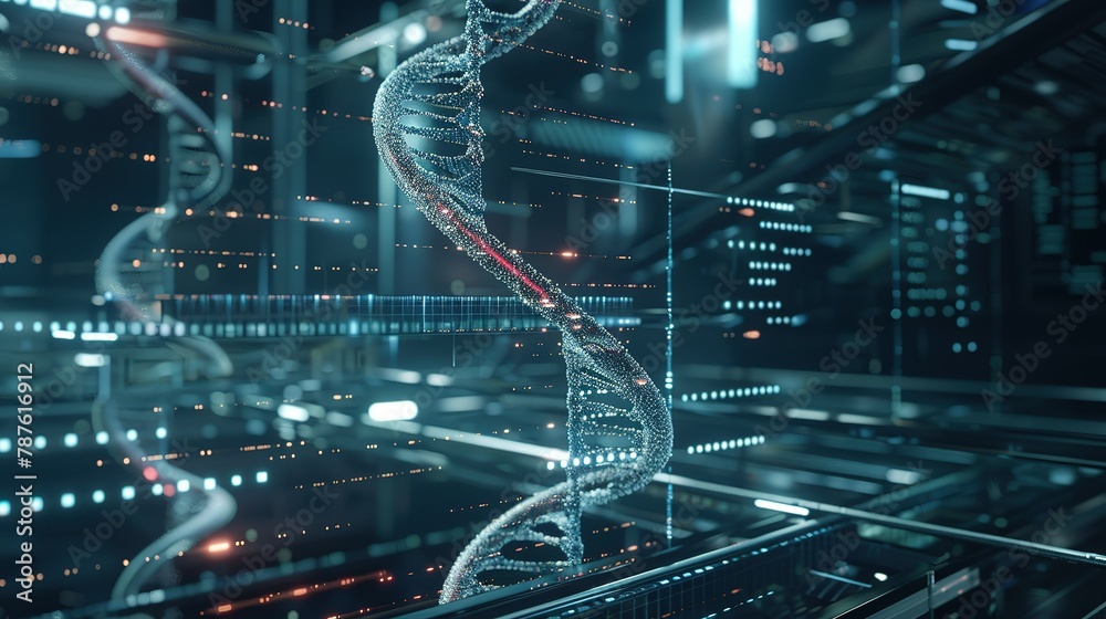 DNA double helix. DNA molecule structure. Medical science research of ...