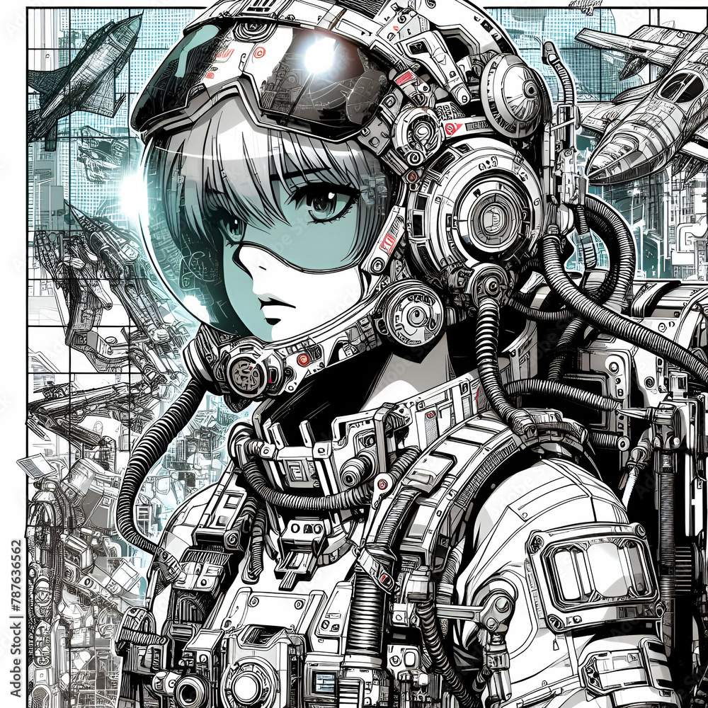 Futuristic Retrowave Digital Comic Art Cartoon Cyberpunk Anime Mange ...