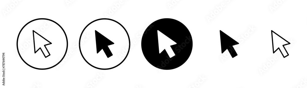 Click Icon Vector Isolated On White Background Cursor Icon Computer Mouse Click Cursor Black