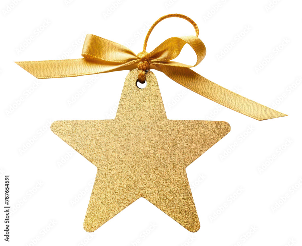 PNG Price tag paper label star shape with ribbon gold white background ...