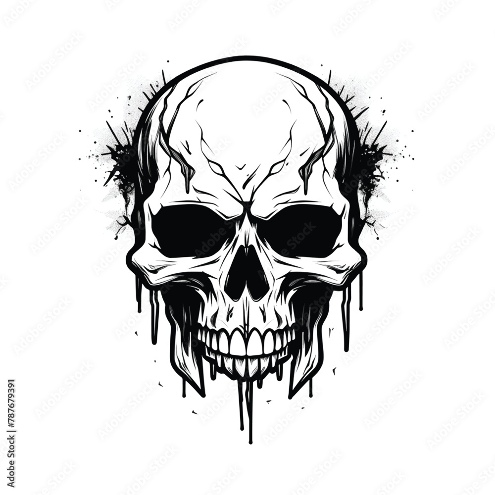 Cartoon woman hand drawing cool skull logo reptile skull easy skeleton ...