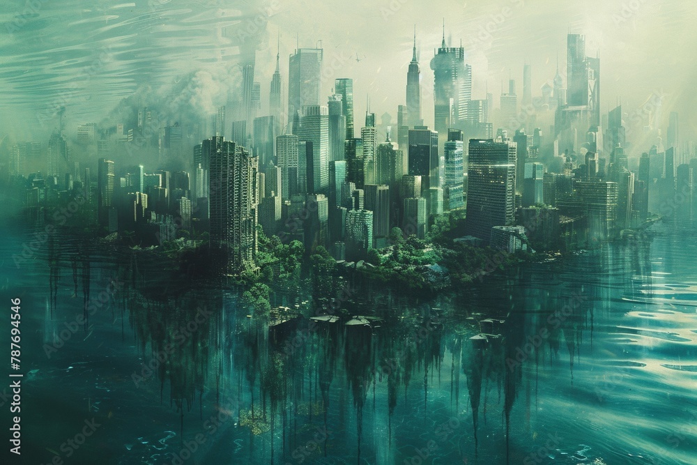 A dystopian future where climate change has ravaged the planet, with ...