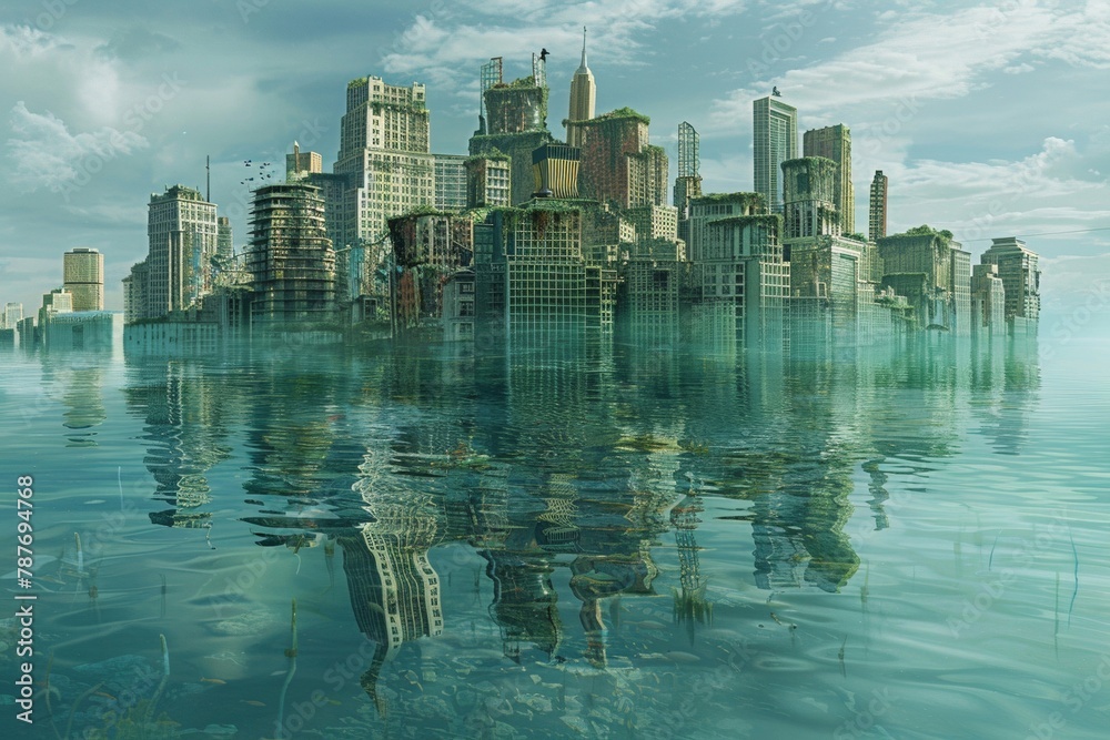 A dystopian future where climate change has ravaged the planet, with ...