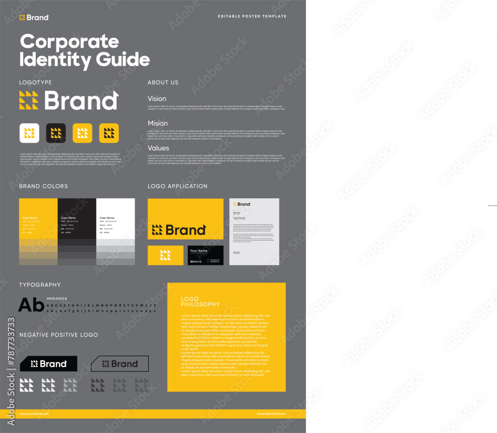 modern cool logo guidelines poster design Stock Vector | Adobe Stock