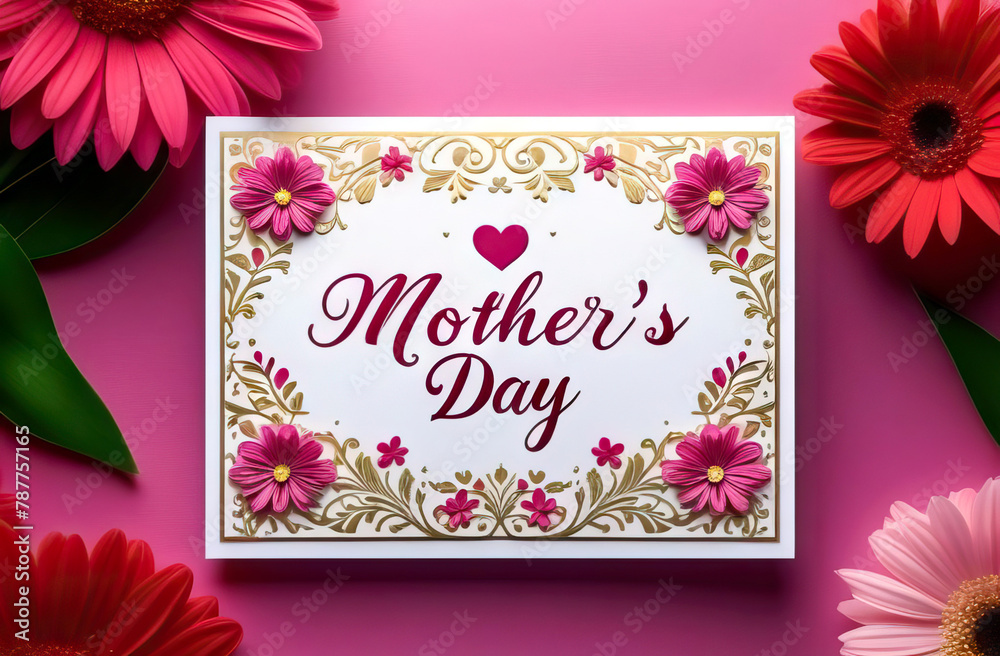 beautiful card framed with flowers, with an emotional 'Happy Mother's ...