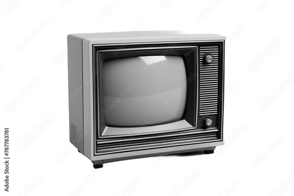 Old classic TV from the 80's on transaparent png file Stock Photo ...