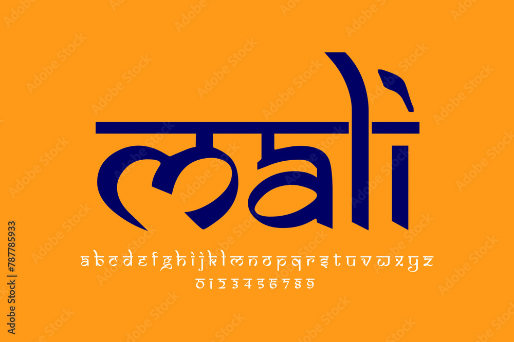 country Mali text design. Indian style Latin font design, Devanagari ...
