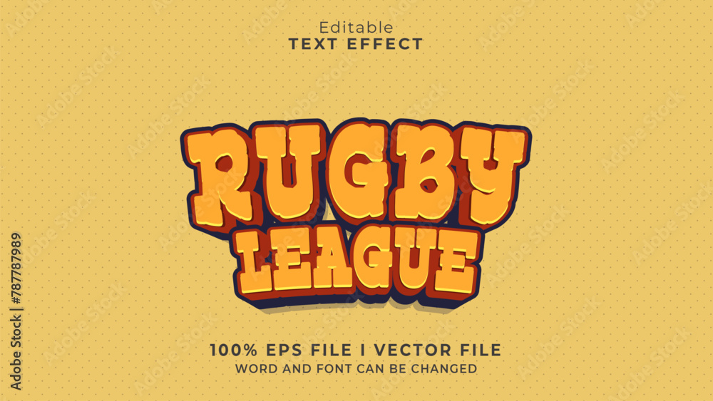 editable rugby league text effect.typhography logo Stock Vector | Adobe ...
