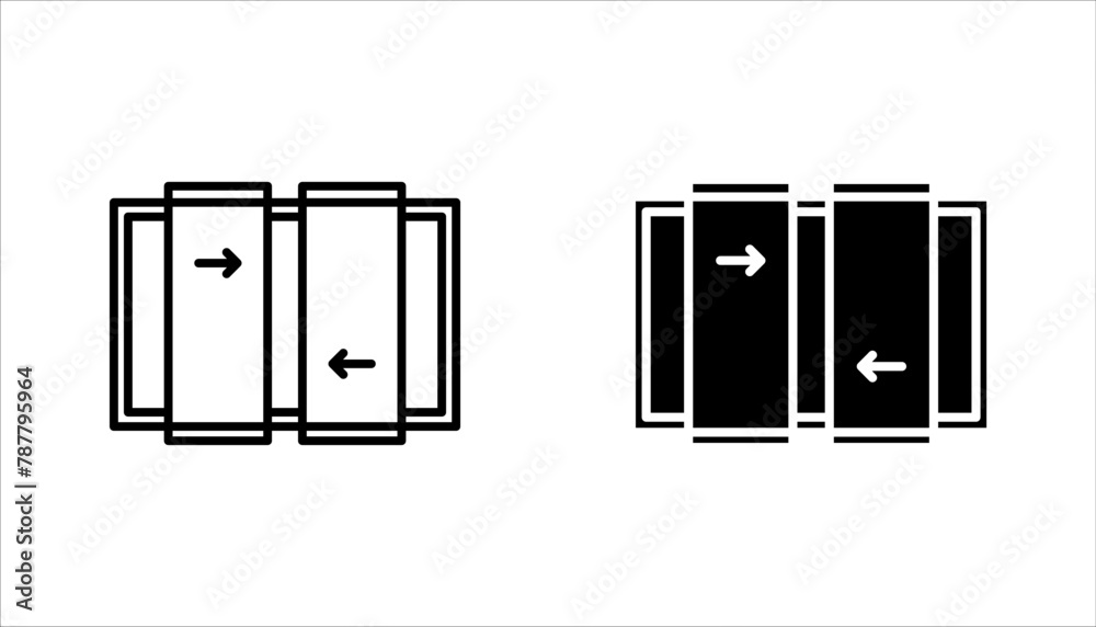 sliding door icon set. sliding door sign. vector illustration on white ...