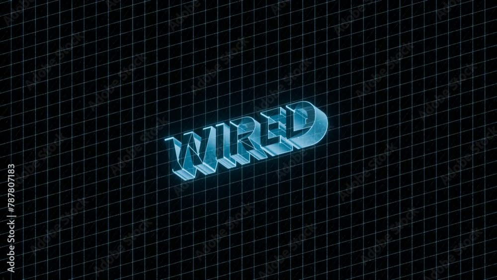 3D-rendered "WIRED" text emerges against a futuristic grid background ...