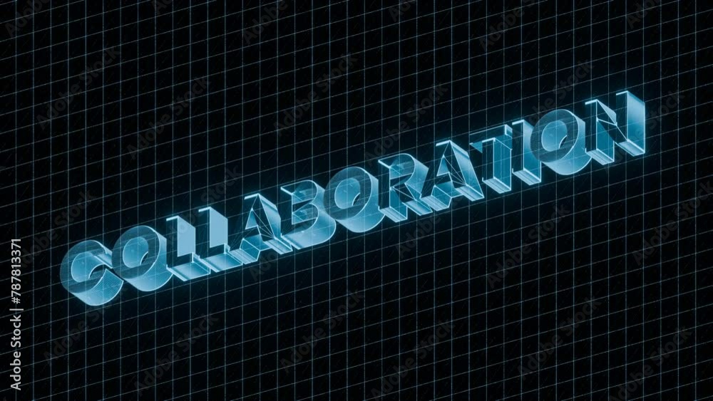 Vidéo Stock 3D-rendered "COLLABORATION" text emerges against a ...