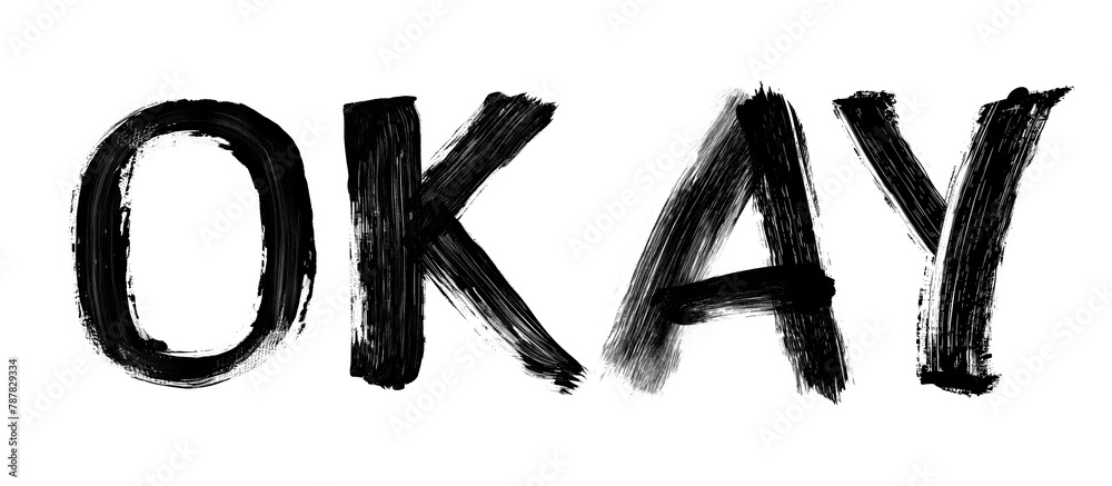 Okay png brush stroke alphabet, transparent background Stock ...