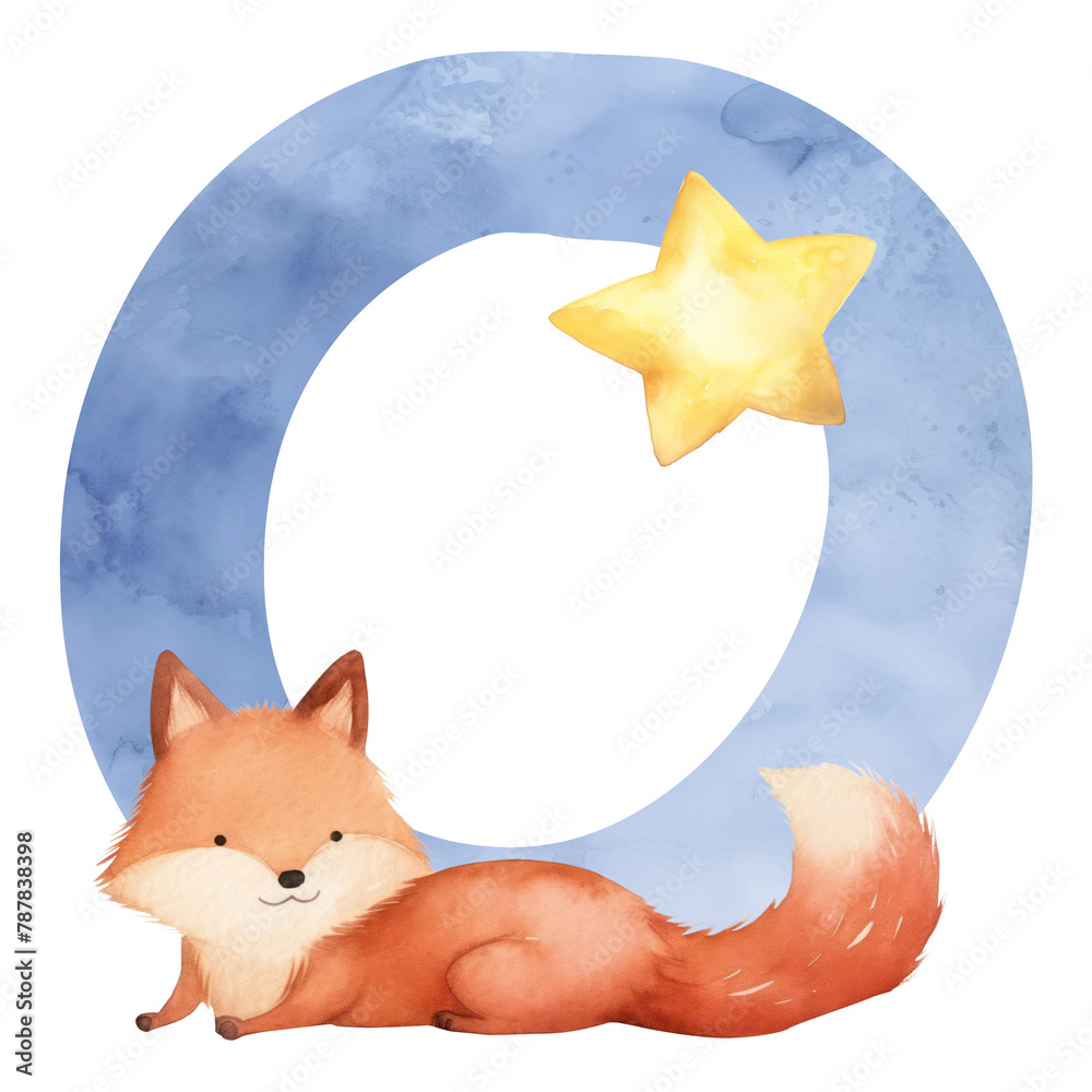 Letter O png blue watercolor alphabet, transparent background Stock ...