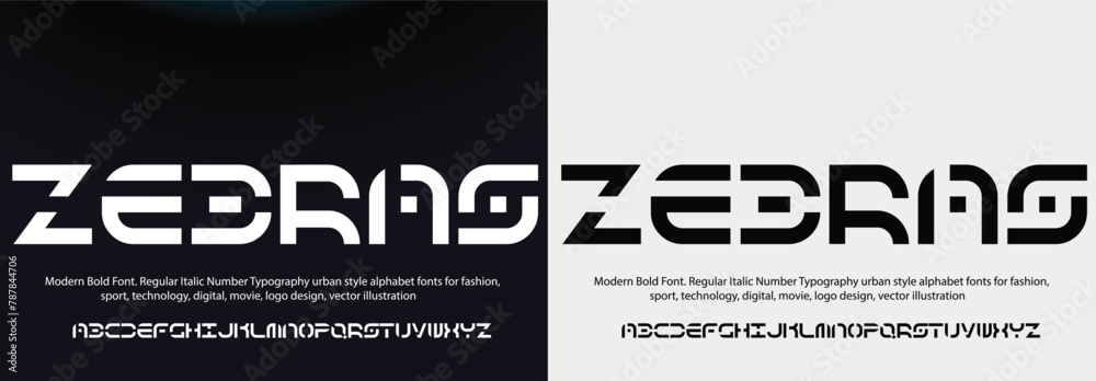 Modern abstract digital tech font. Logo creative font, type, technology ...