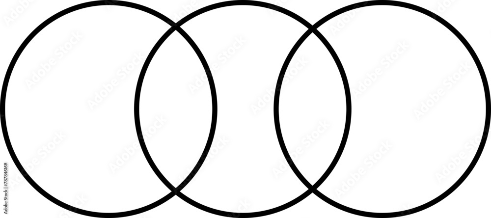 Icon of interlocking circles . Filter, borromean rings, trinity. Unity concept. connection ...