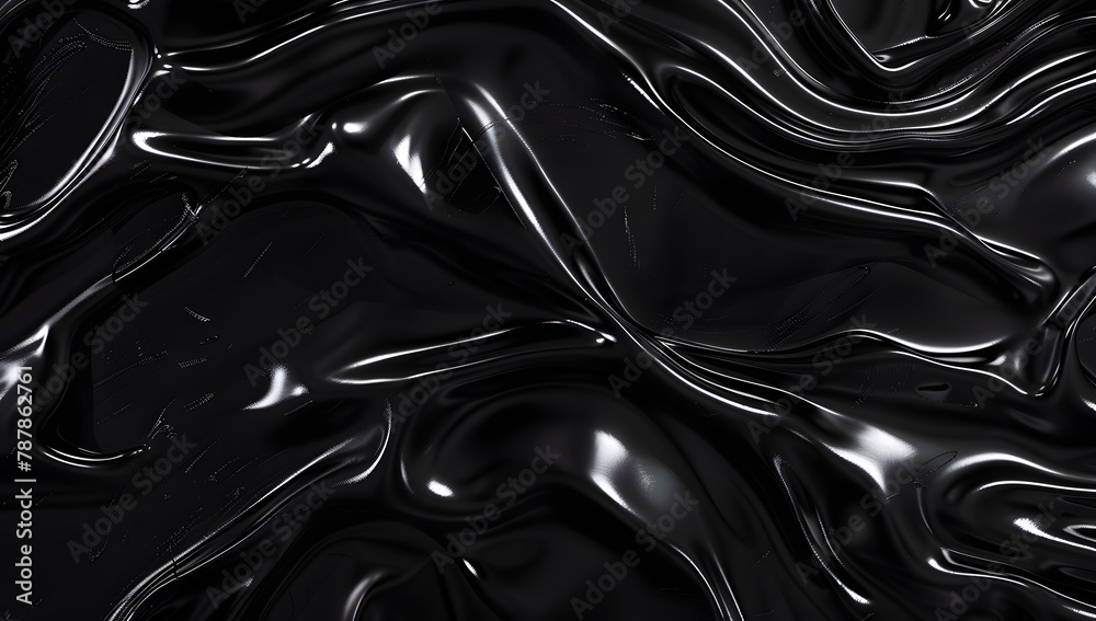 Liquid obsidian and silver melding together in a sophisticated 3D ...