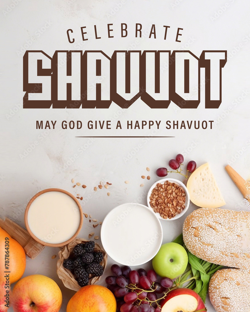 Happy Shavuot Template Banner. Jewish Holiday Shavuot Concept with ...