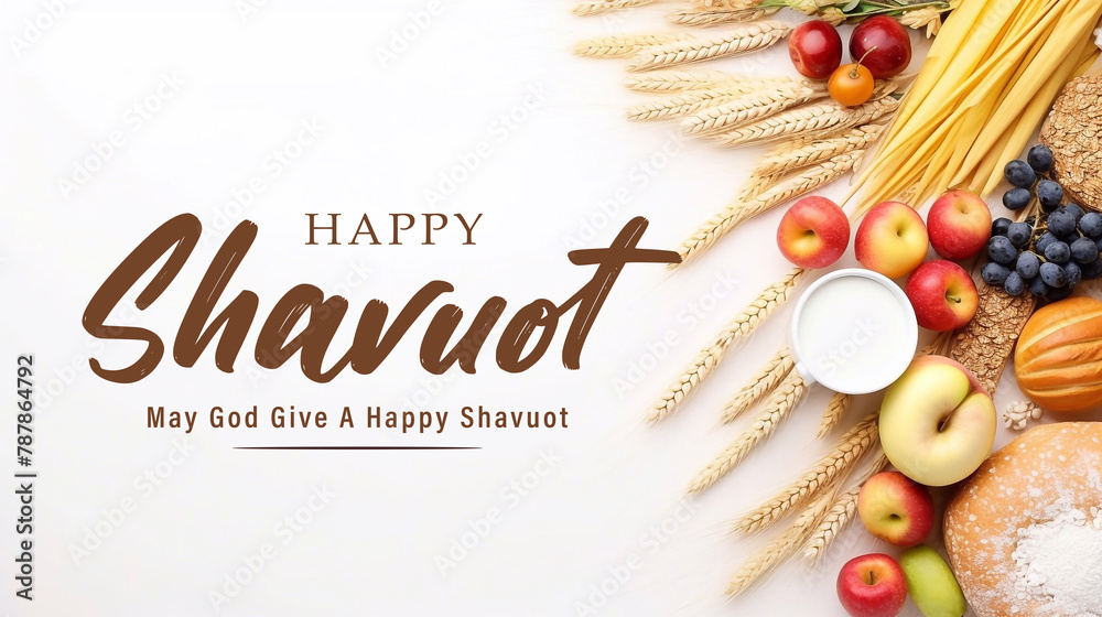 Happy Shavuot Template Banner. Jewish Holiday Shavuot Concept with ...