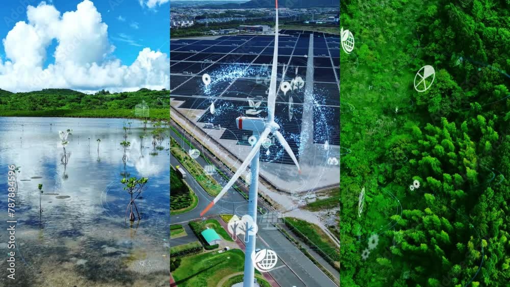 Vidéo Stock Collage of various natural scenes and environmental ...