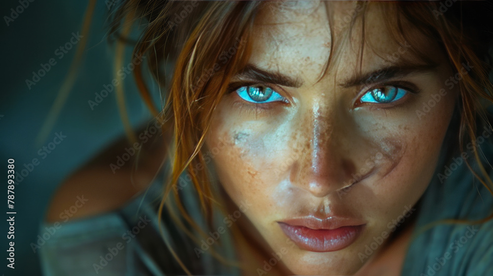 sad scared woman with big bruise under eye because of being beaten look ...