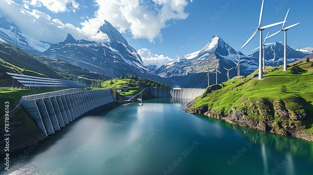 Renewable Energy Create a thumbnail showcasing renewable energy sources such as solar panels ...